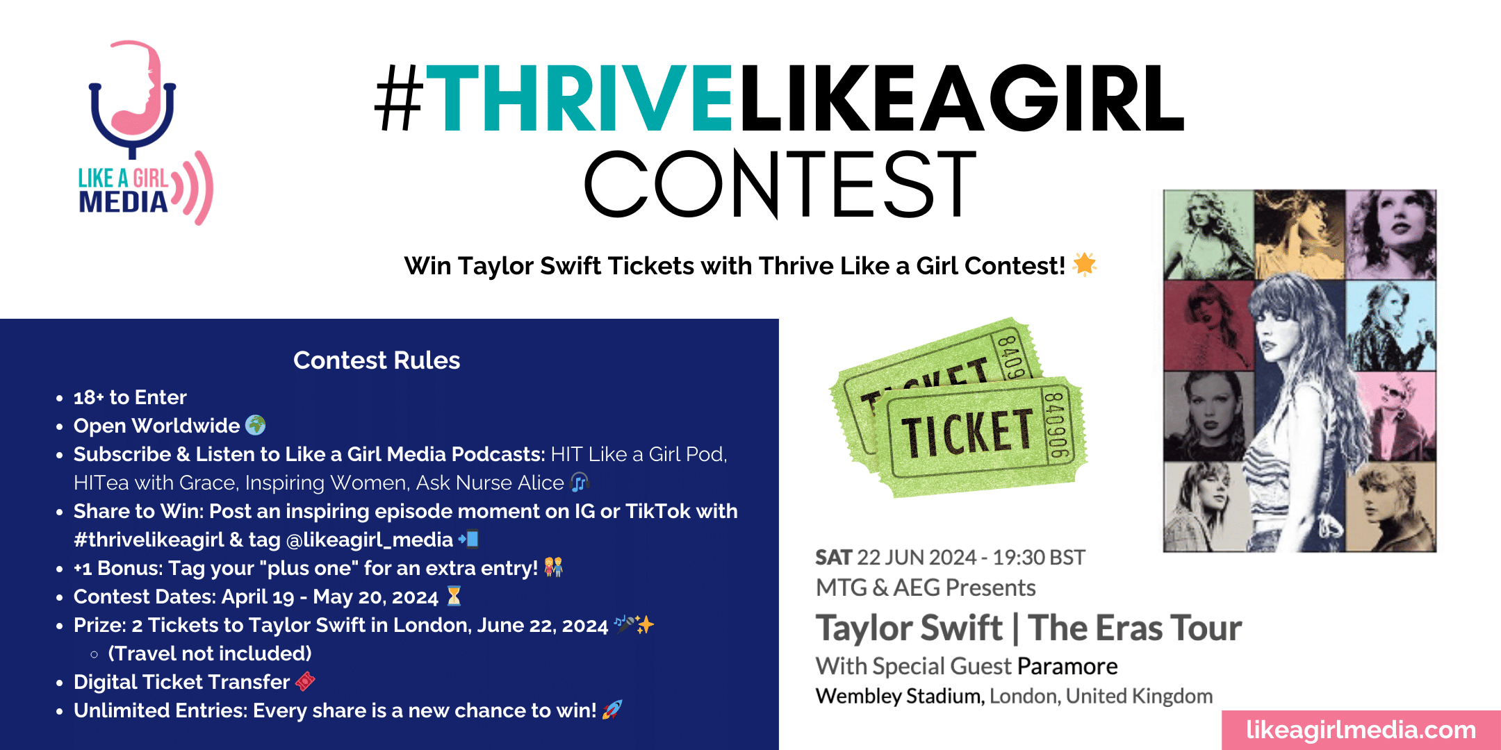 Win Taylor Swift Concert Tickets with "Thrive Like a Girl" Contest ...